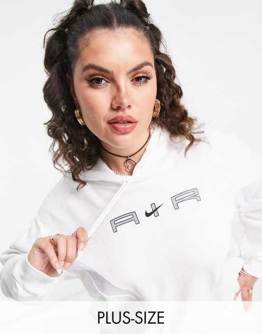 Nike Plus - Air - Oversized fleece hoodie in wit | ASOS