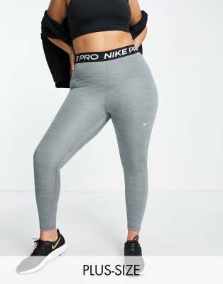 Nike Pro Training Plus 365 leggings in marl grey | ASOS