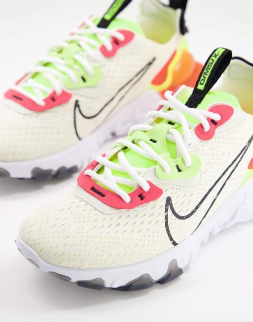 Nike - React Vision - Baskets - Crème, orange et volt | ASOS