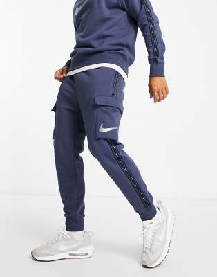 Nike Repeat Pack cargo jogger in thunder blue | ASOS