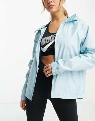 Nike Running hooded jacket in blue | ASOS