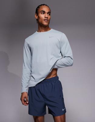 Nike Running Miler Dri-FIT long sleeve top in grey | ASOS