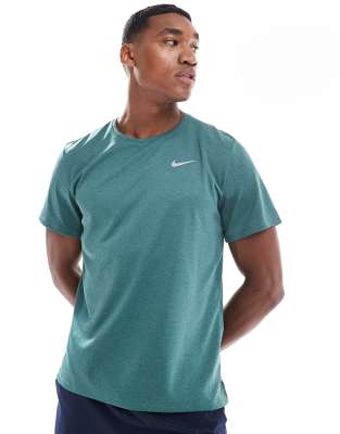 Nike Running Miler Dri-FIT t-shirt in dark green | ASOS