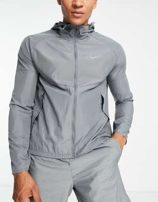 Nike Running Miler jacket in grey | ASOS