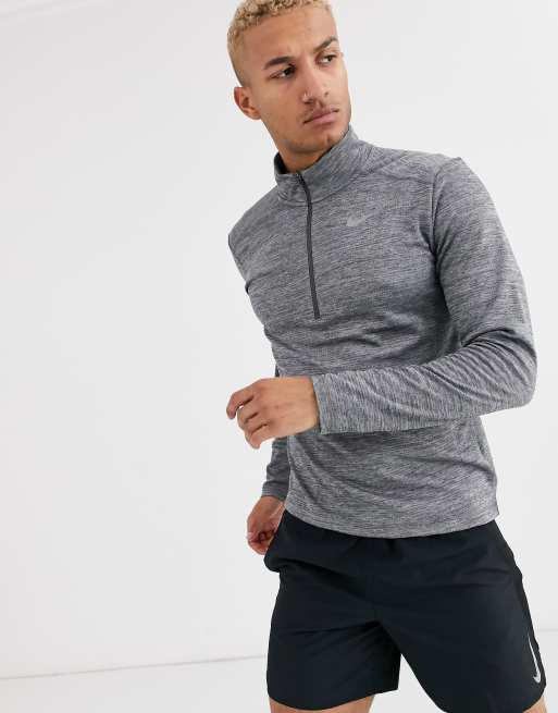 Nike Running – Pacer – Graues Sweatshirt mit kurzem Reißverschluss | ASOS