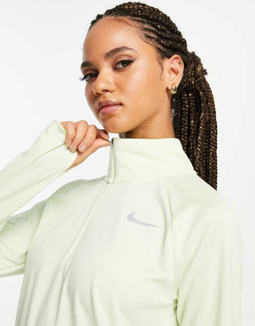 Nike Running – Pacer – Oberteil in Limettengrün mit halblangem ...