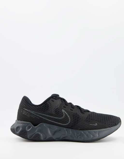 Nike Running Renew Ride 2 sneakers in triple black | ASOS