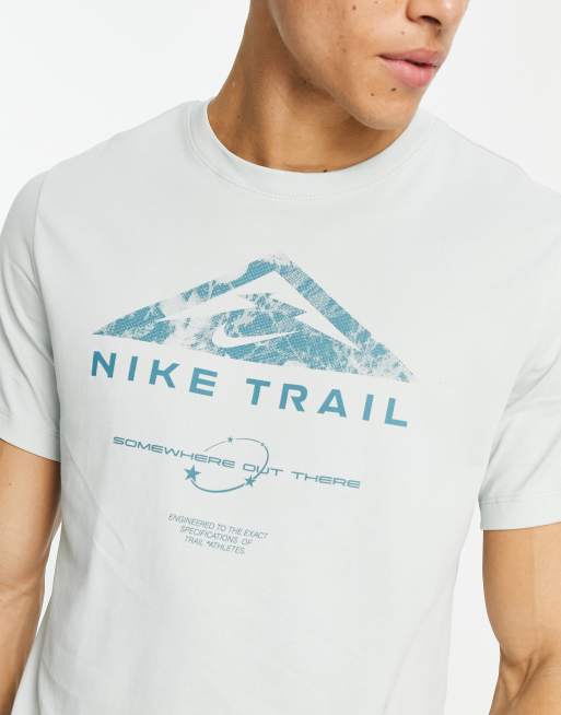 Nike Running Trail Dri-Fit graphic t-shirt in silver | ASOS
