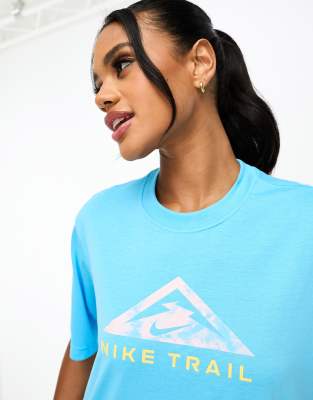 Nike Running Trail Dri-FIT top in blue | ASOS