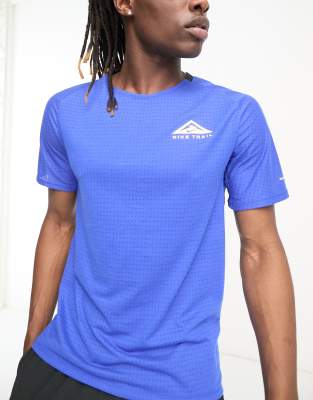 Nike Running - Trail - T-shirt à logo - Bleu | ASOS