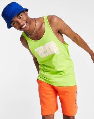 Nike Spring Break graphic logo tank top in lime | ASOS