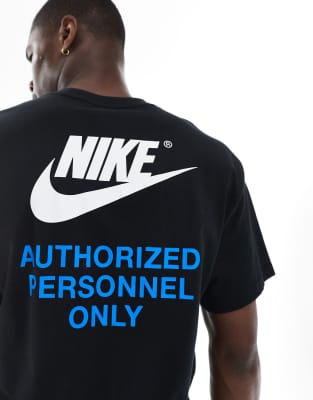 Nike Swoosh graphic back print t-shirt in black | ASOS