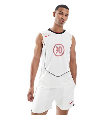 Nike T90 Dri-FIT sleeveless top in white | ASOS