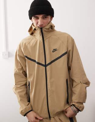 Nike tech woven jacket in beige | ASOS