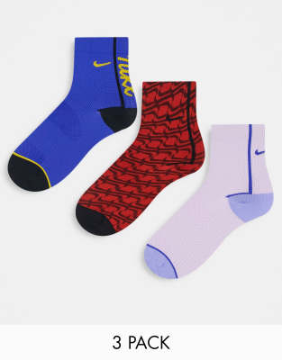 Nike Training Icon Clash 3 pack of printed socks in multi | ASOS