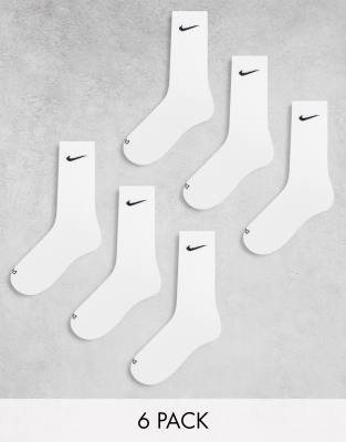 Nike Training unisex cushioned 6 pack crew sock in white | ASOS