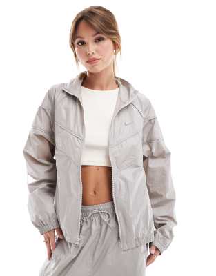 Nike Trend woven metalic jacket in silver | ASOS