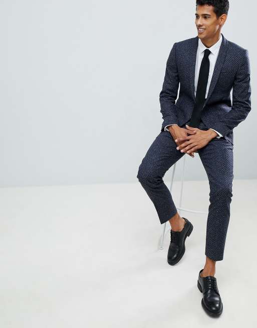 Never Pay Full Price for Noak Skinny Suit Jacket In Polka Dot Fleck