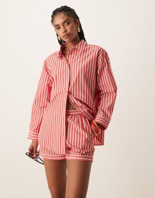 Nobody's Child Cindy relaxed shirt in red stripe (part of a set) | ASOS