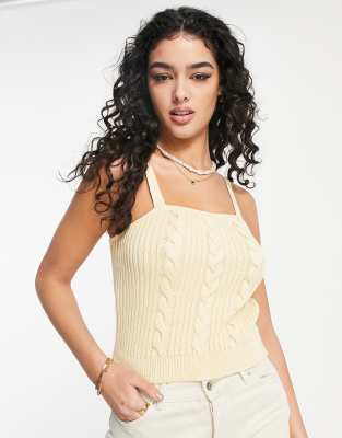 Nobody's Child cotton knit cami top in lemon yellow - YELLOW | ASOS