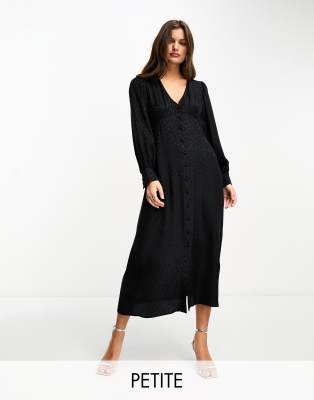 Nobody's Child Petite - Robe mi-longue en jacquard - Noir | ASOS