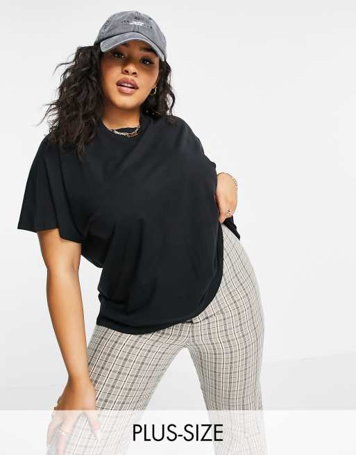 Noisy May Curve cotton t-shirt in black - BLACK | ASOS
