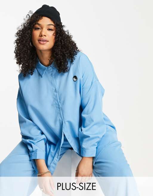 Noisy May Curve Exclusive shirt in blue | ASOS