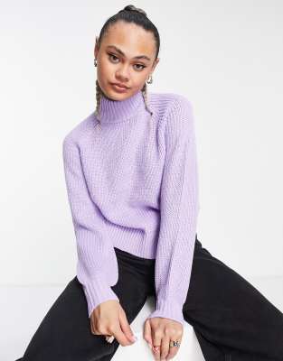 Noisy May – Hochgeschlossener Pullover mit Rippenstruktur in Flieder | ASOS
