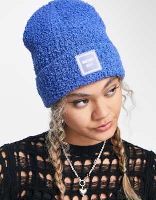 Noisy May teddy beanie in blue | ASOS