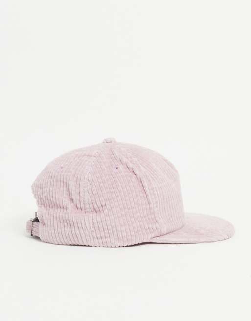 Obey bold logo cord strapback cap in pink | ASOS