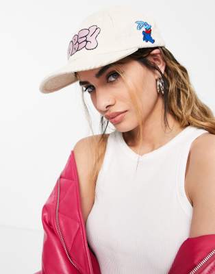 Obey cord 6 panel cap with pink logo | ASOS