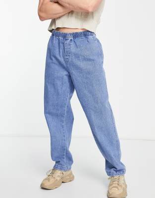 Obey easy elasticated waist denim jeans in blue wash | ASOS