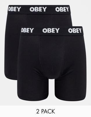 Obey - Established works - Lot de 2 boxers - Noir | ASOS