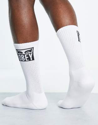 Obey eyes socks in white | ASOS