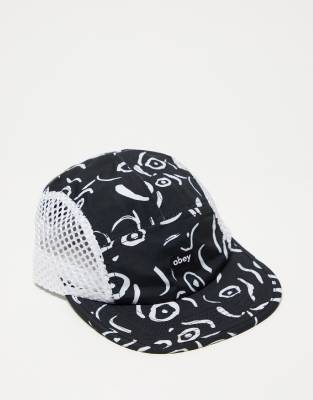 Obey – Scribbles Camp – Kappe in Schwarz und Weiß, Kombiteil | ASOS