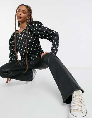 Object blouse with puff sleeve in spot print | ASOS