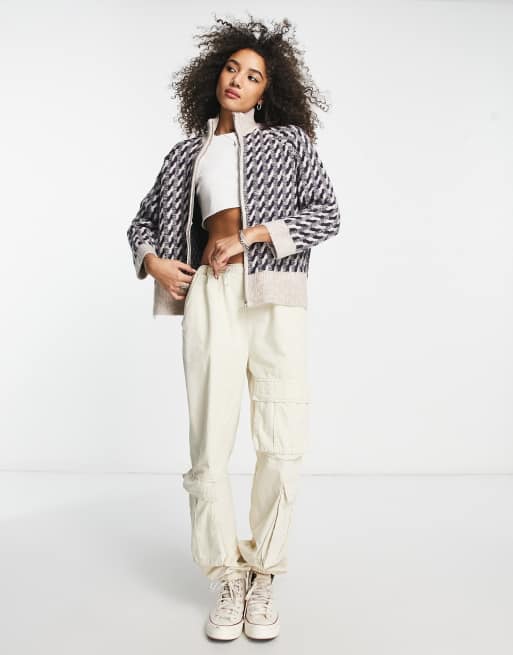 Object hand knit cardigan in navy | ASOS