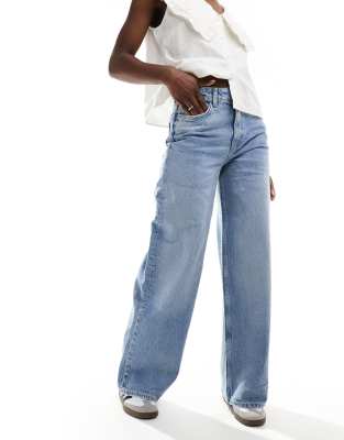 Object - Jeans met rechte pijpen en western detail in medium blauw | ASOS