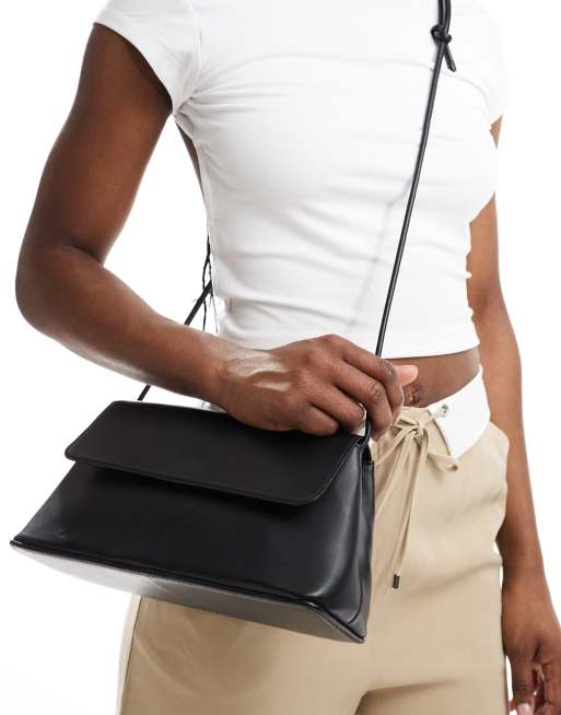 Object leather shoulder bag in black | ASOS