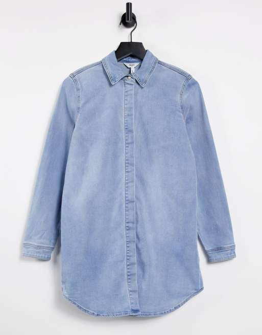Object longline shirt in light blue | ASOS