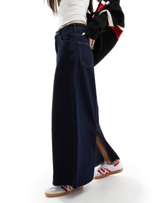 Object - Maxi rok van denim in donkerblauw | ASOS