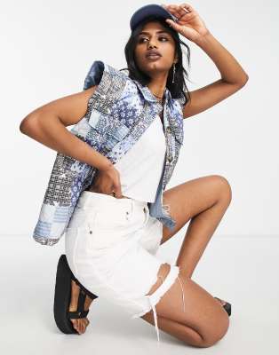 Object patchwork vest in blue | ASOS