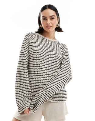 Object relaxed jumper with wide sleeves in monochrome | ASOS