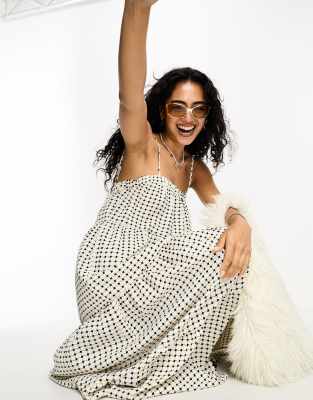 Object smock cami maxi dress in silky spot print | ASOS