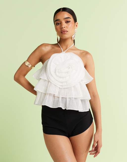 Object statement corsage top in white | ASOS