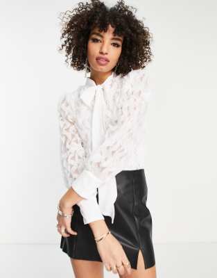 Object textured chiffon blouse in white | ASOS