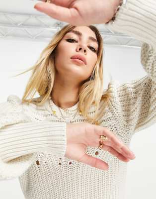 Object Trish ribbed sweater in cream | ASOS