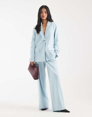 Object wide leg tailored trouser co-ord in skylight | ASOS