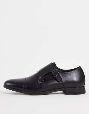 Office Madison Monk Shoes In Black Leather | ModeSens