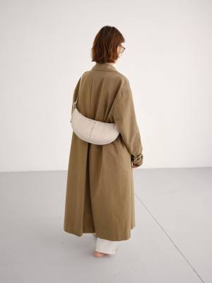 ÖLEND - Sac bandoulière demi-lune incurvé en nylon - Sable | ASOS